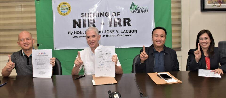 Negros Occidental Gov. Bong Lacson Signs Implementing Rules for Negros ...